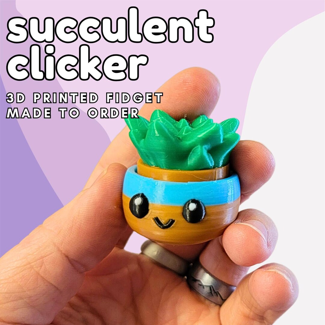 Succulent Clicker, Keyboard Fidget, Keychain Clicker, Cute Plant Fidget ...