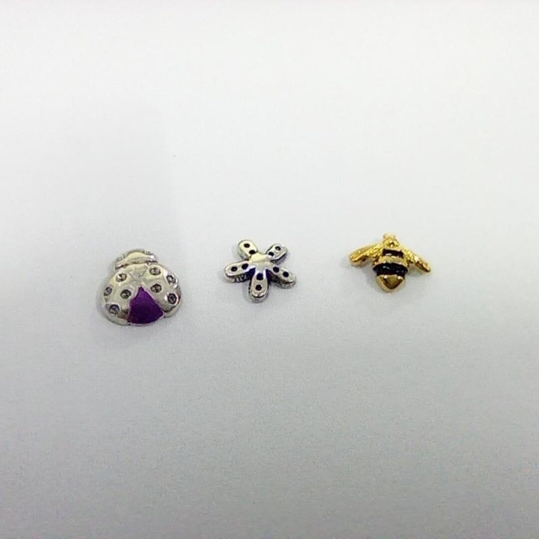 Pandora S.silver Bee Ladybug Flowers Petite Floating Locket Charms Set ...