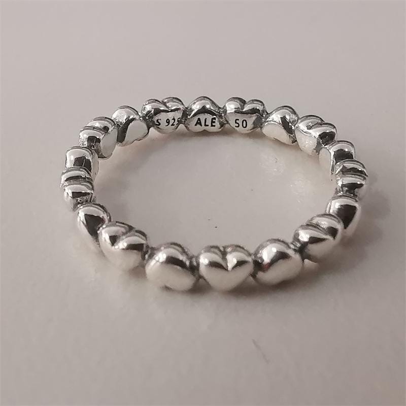 Pandora Chain of Hearts Stackable Ring Ale S925 Retired - Etsy