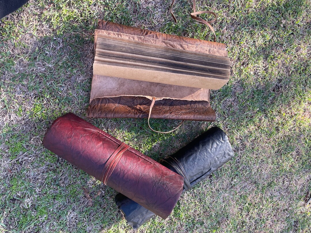 Vintage Leather Scroll Journal - Etsy
