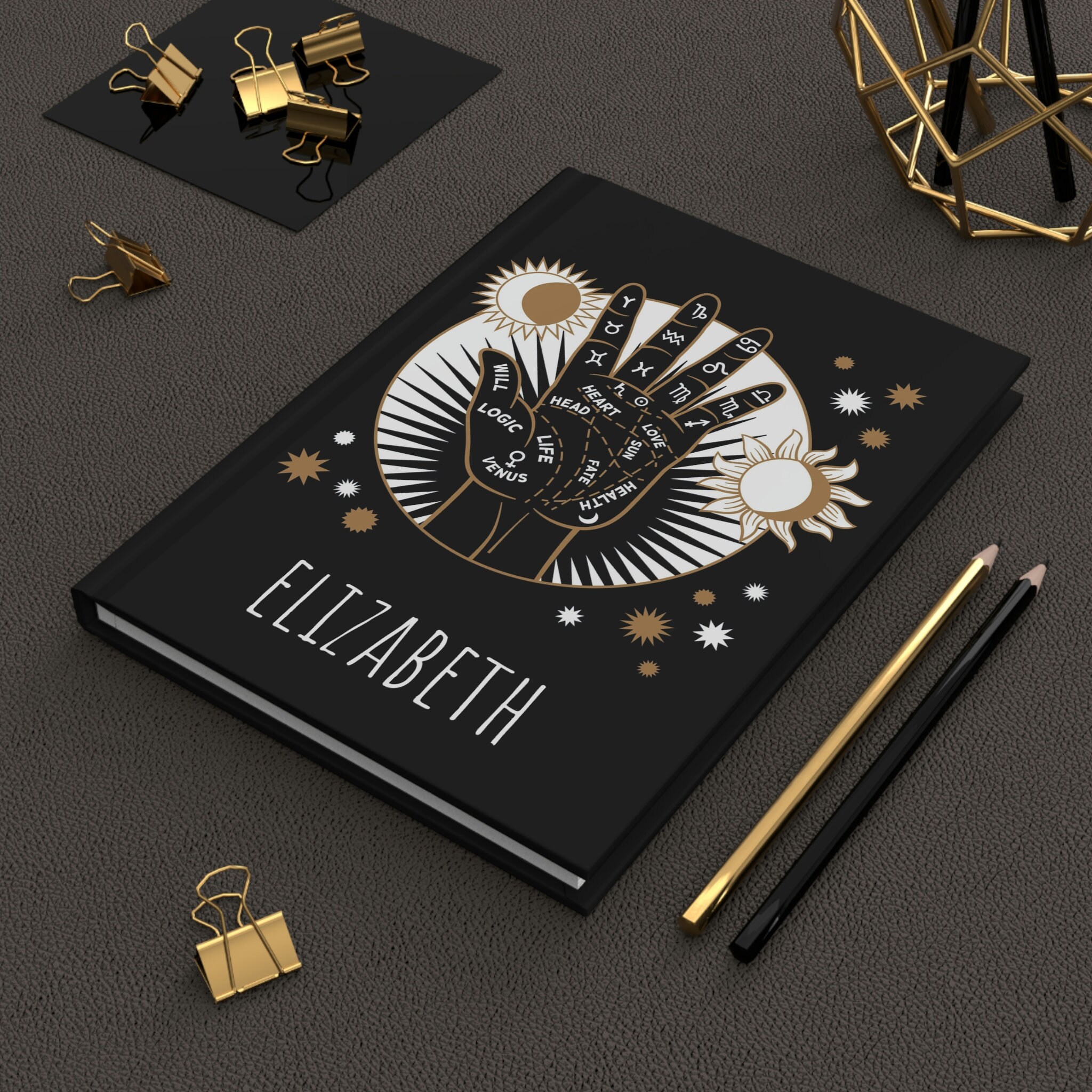 Palmistry Hand Astrology Journal Notebook for Women & Men Personalized ...