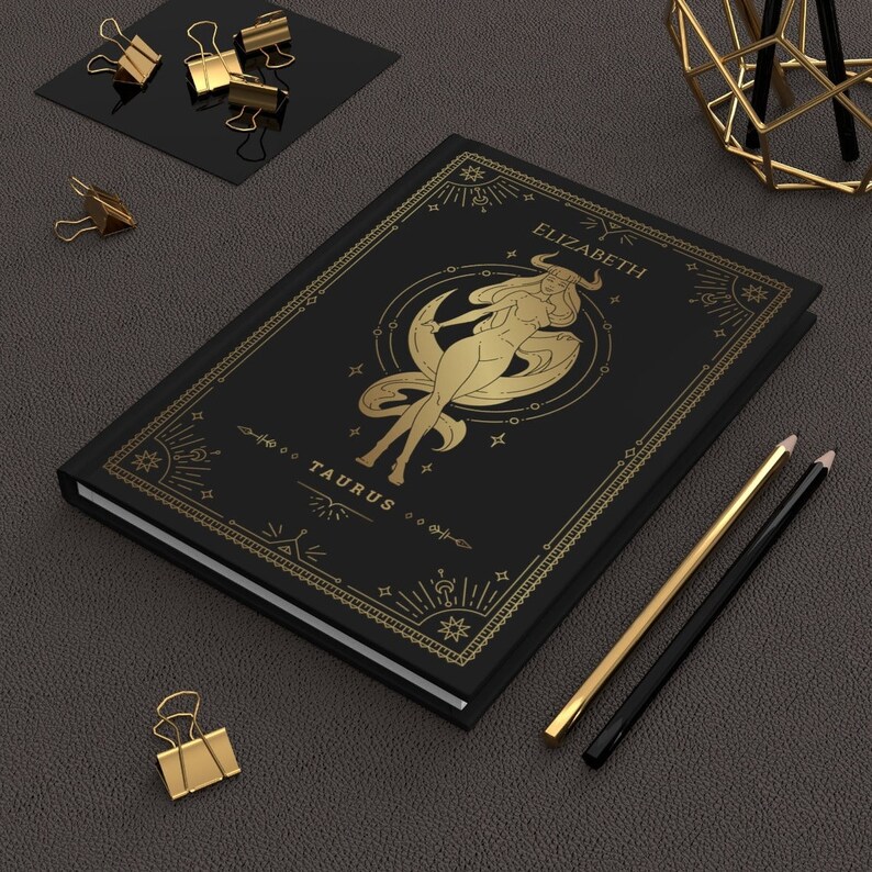Personalized Zodiac Journal | Gold Astrology Notebook, Custom Name - Etsy