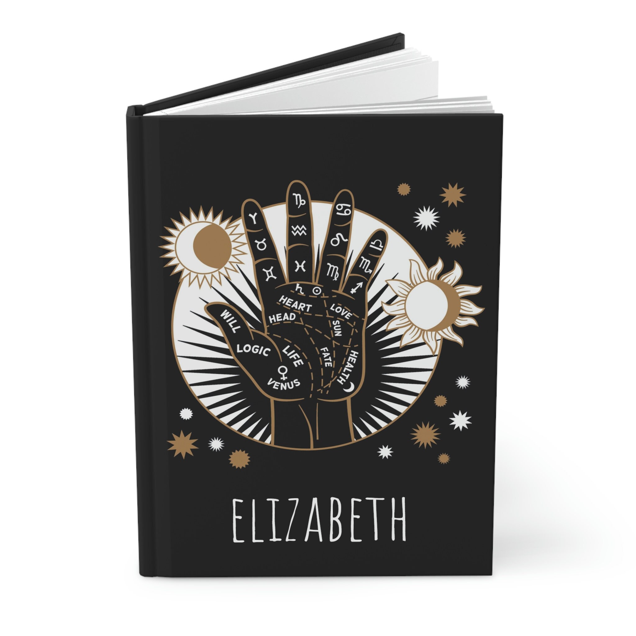 Palmistry Hand Astrology Journal Notebook for Women & Men Personalized ...