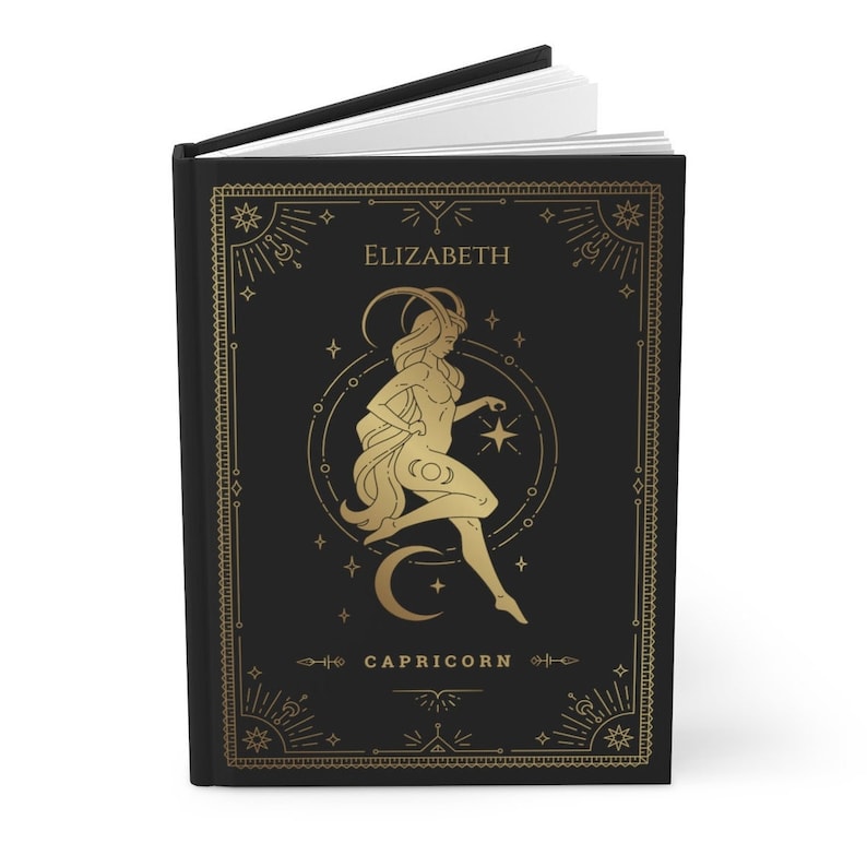 Personalized Zodiac Journal | Gold Astrology Notebook, Custom Name - Etsy