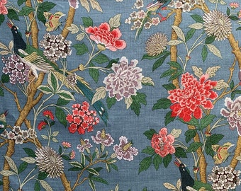 G.P & J Baker Hydrangea Bird Emerald Blue Double Sided Cushion Cover ...
