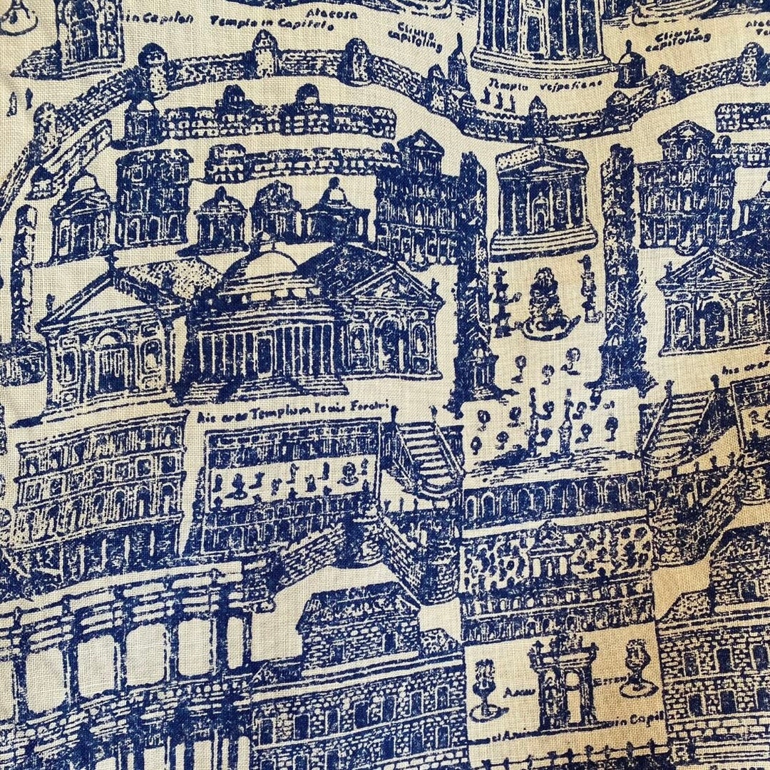 Toile Navy Design the Temple of Jupiter Optimus Maximus. Italian ...