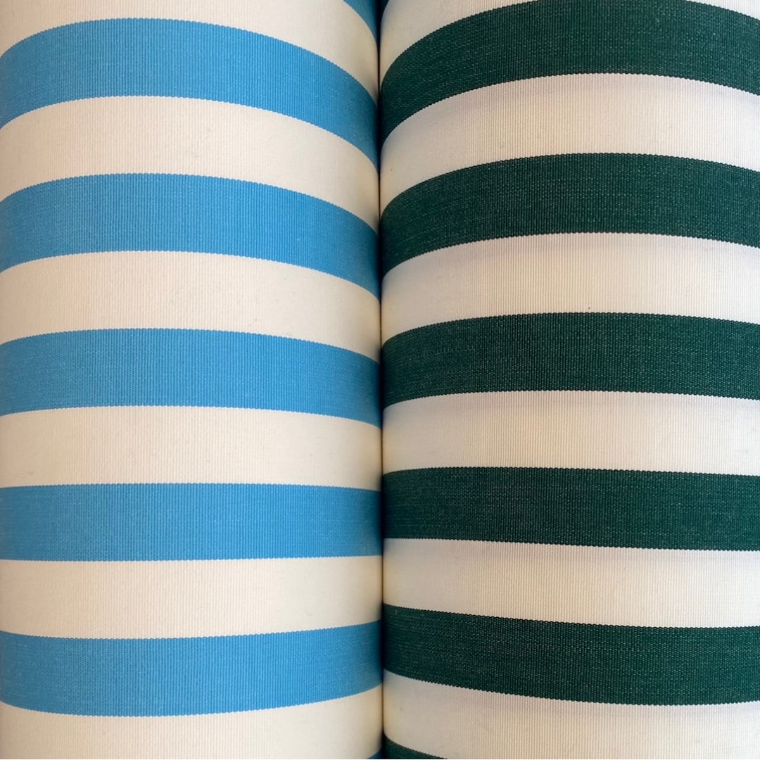 Sunbrella Baby Blue and White Stripe Fabric for Indoor/ Outdoor Seating ...
