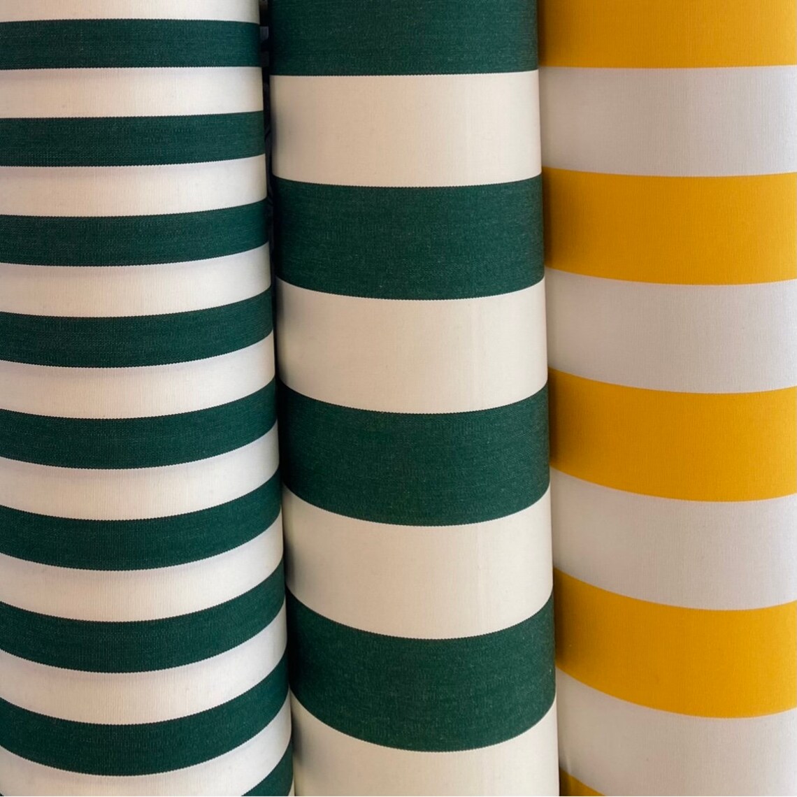 Sunbrella Forest Green and White Stripe Fabric for Indoor/ Outdoor ...
