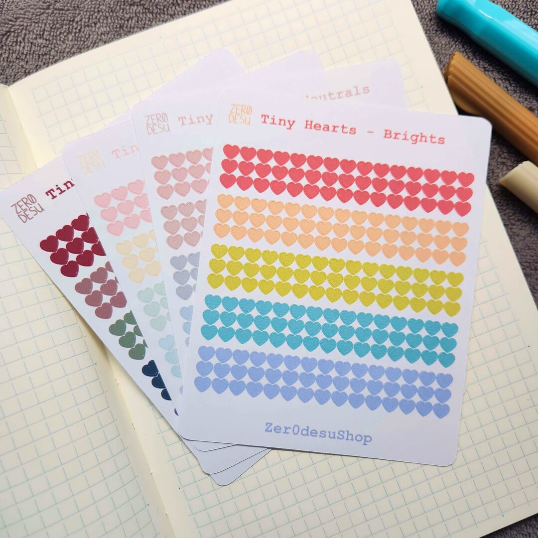 Tiny Heart Stickers (5mm) | Matte Deco + Journal + Planner Stickers - Etsy