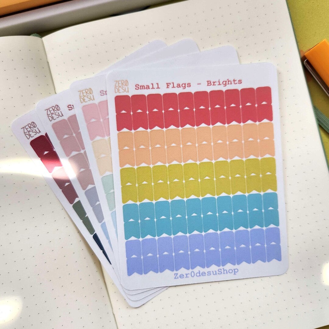 Small Flag Stickers (0.9 Cm) | Matte Deco + Journal + Planner Stickers ...