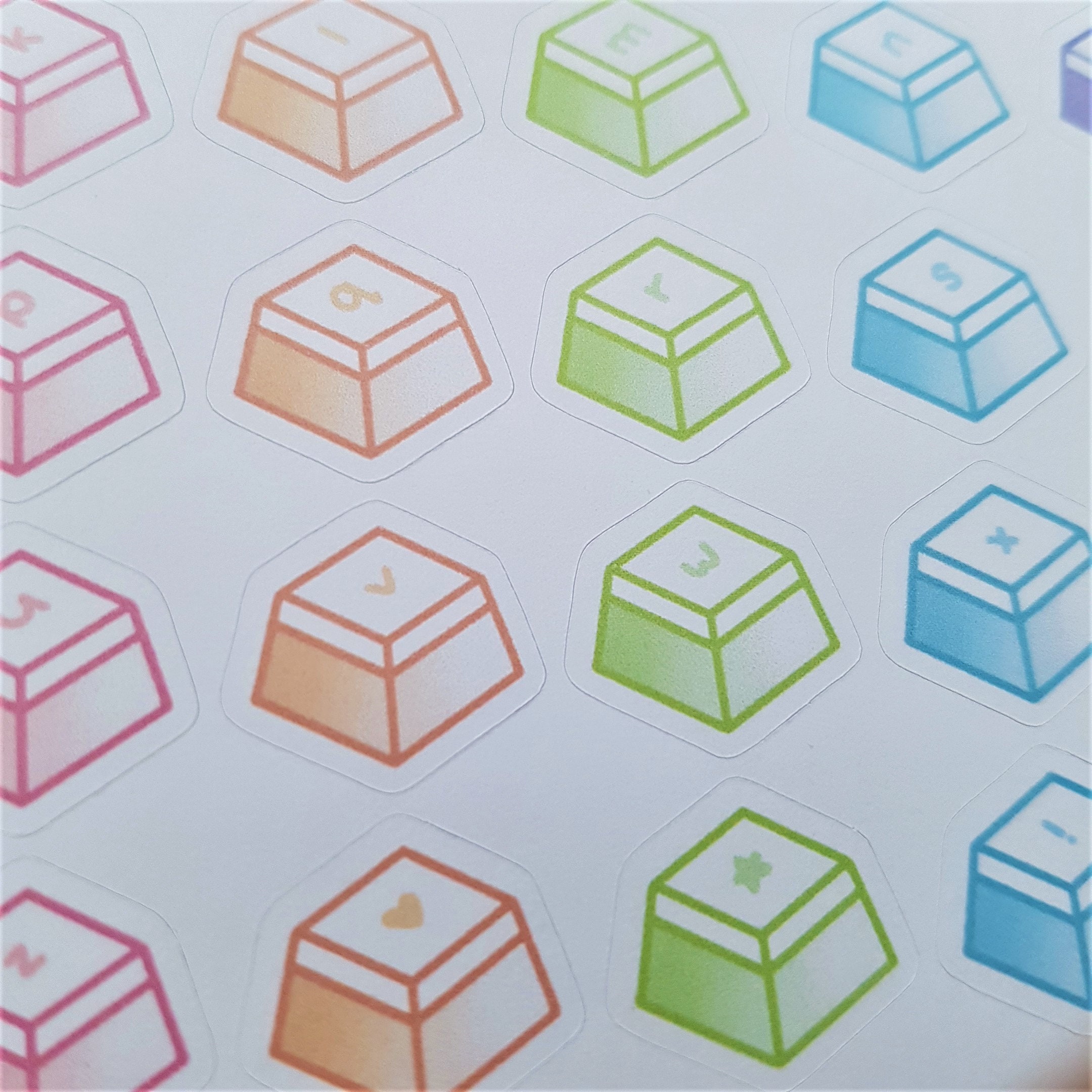 Pastel Keycap Alphabet Stickers Matte Alphabet Stickers for - Etsy