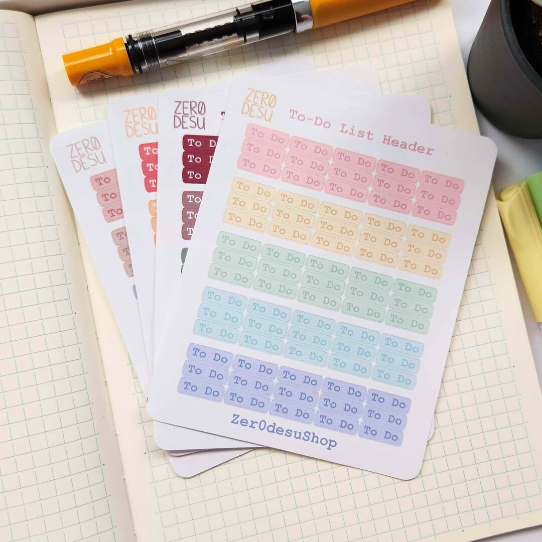 Tiny to Do List Header Stickers (5mm) | Matte Deco + Journal + Planner ...