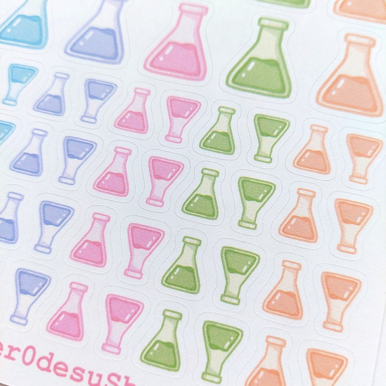 Erlenmeyer Flask Stickers | Matte Sticker Sheet - Etsy