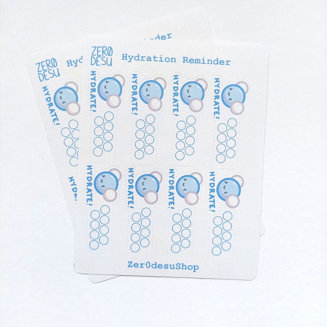 H20 Hydration Tracker Stickers | Matte Sticker Sheet - Etsy