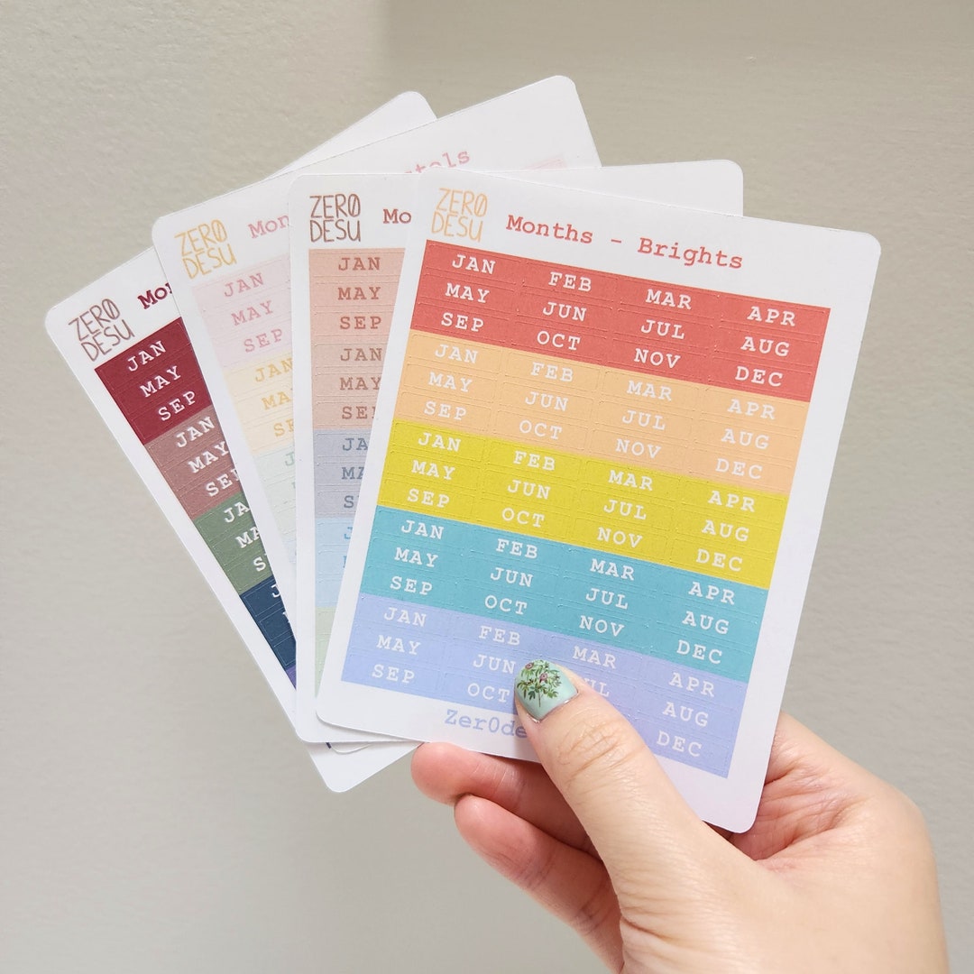 Month Headers - Abbreviated | Matte Deco + Journal + Planner Stickers ...
