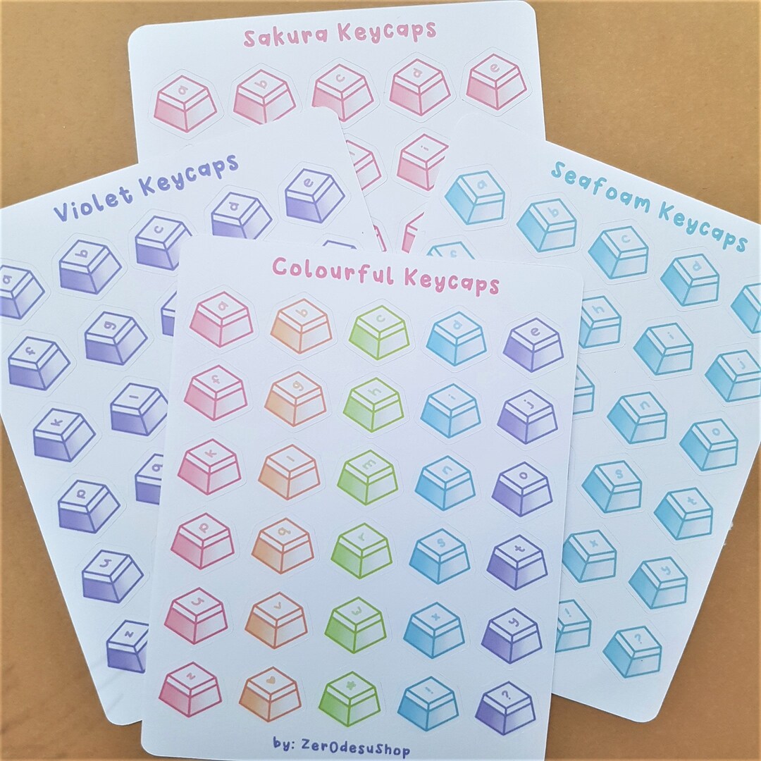 Pastel Keycap Alphabet Stickers Matte Alphabet Stickers for - Etsy