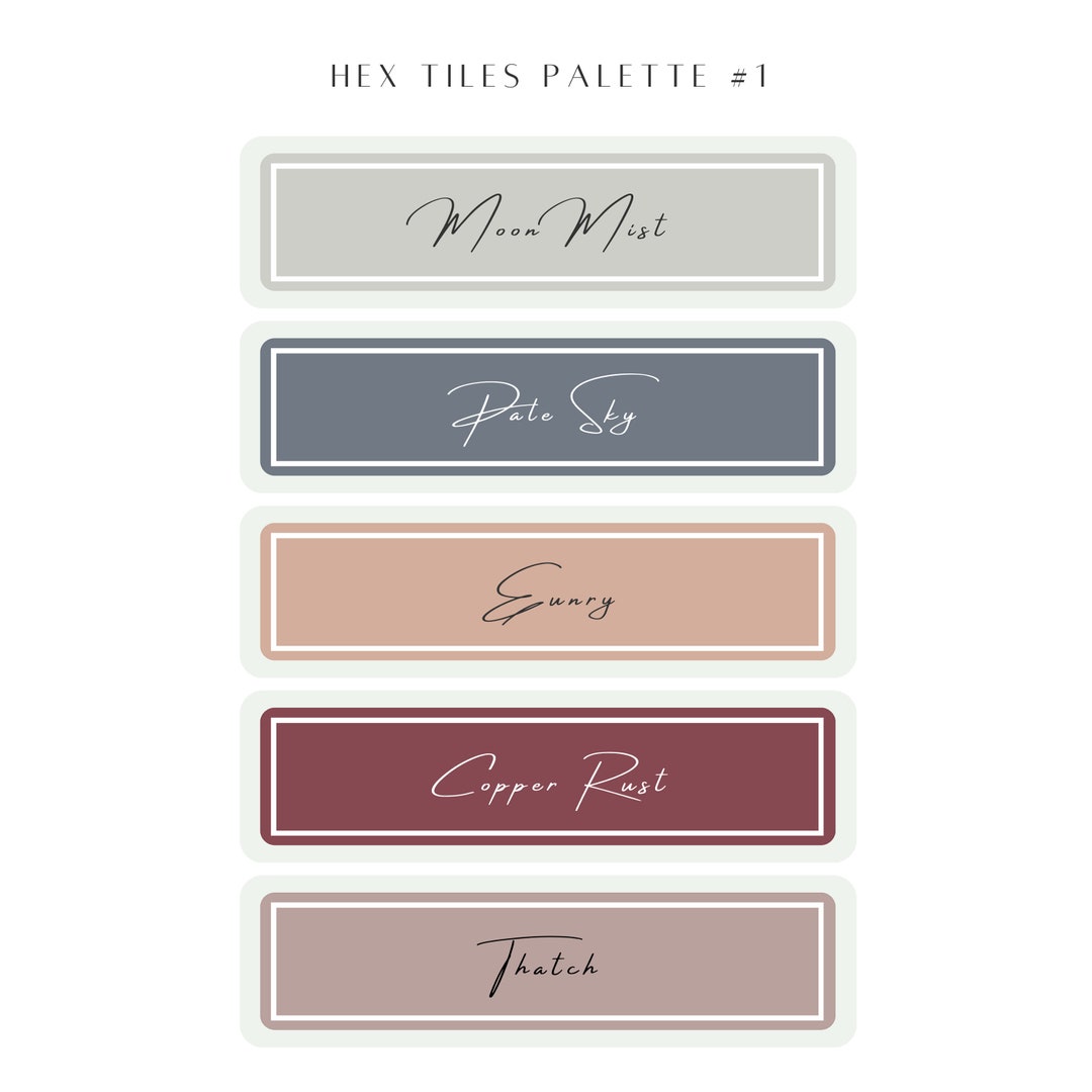 Polymer Clay Color Recipe - Hex Tiles Palette #1 - Digital Download ...