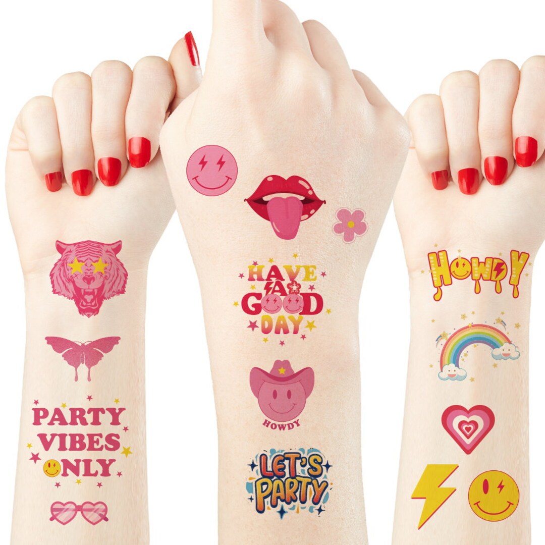 Crazy Night Preppy Temporary Tattoos 87 Styles, Preppy Birthday Party ...
