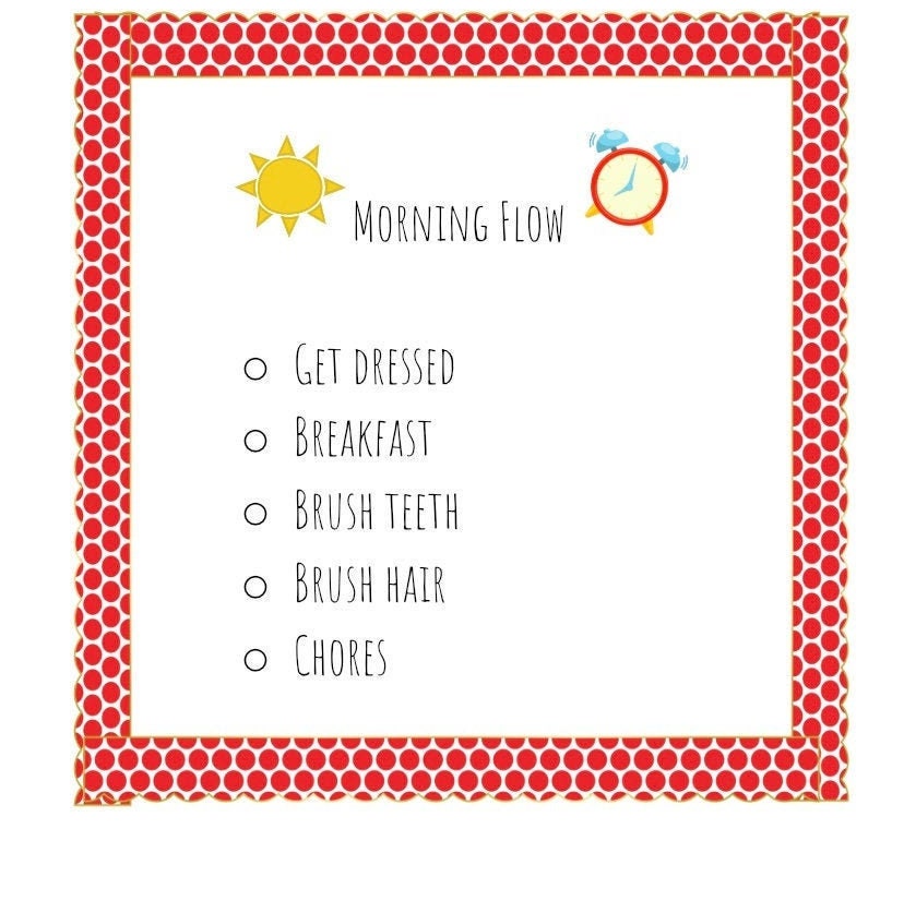 Morning Routine Chart - Etsy
