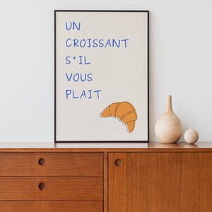 Croissant Wall Art | Food Poster | French Quote Print | Retro Poster ...