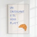 Croissant Wall Art Food Poster French Quote Print Retro Poster Kitchen ...
