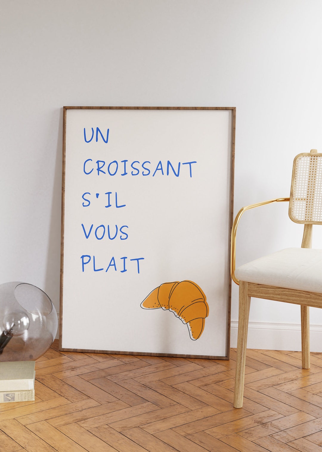 Croissant Wall Art | Food Poster | French Quote Print | Retro Poster ...