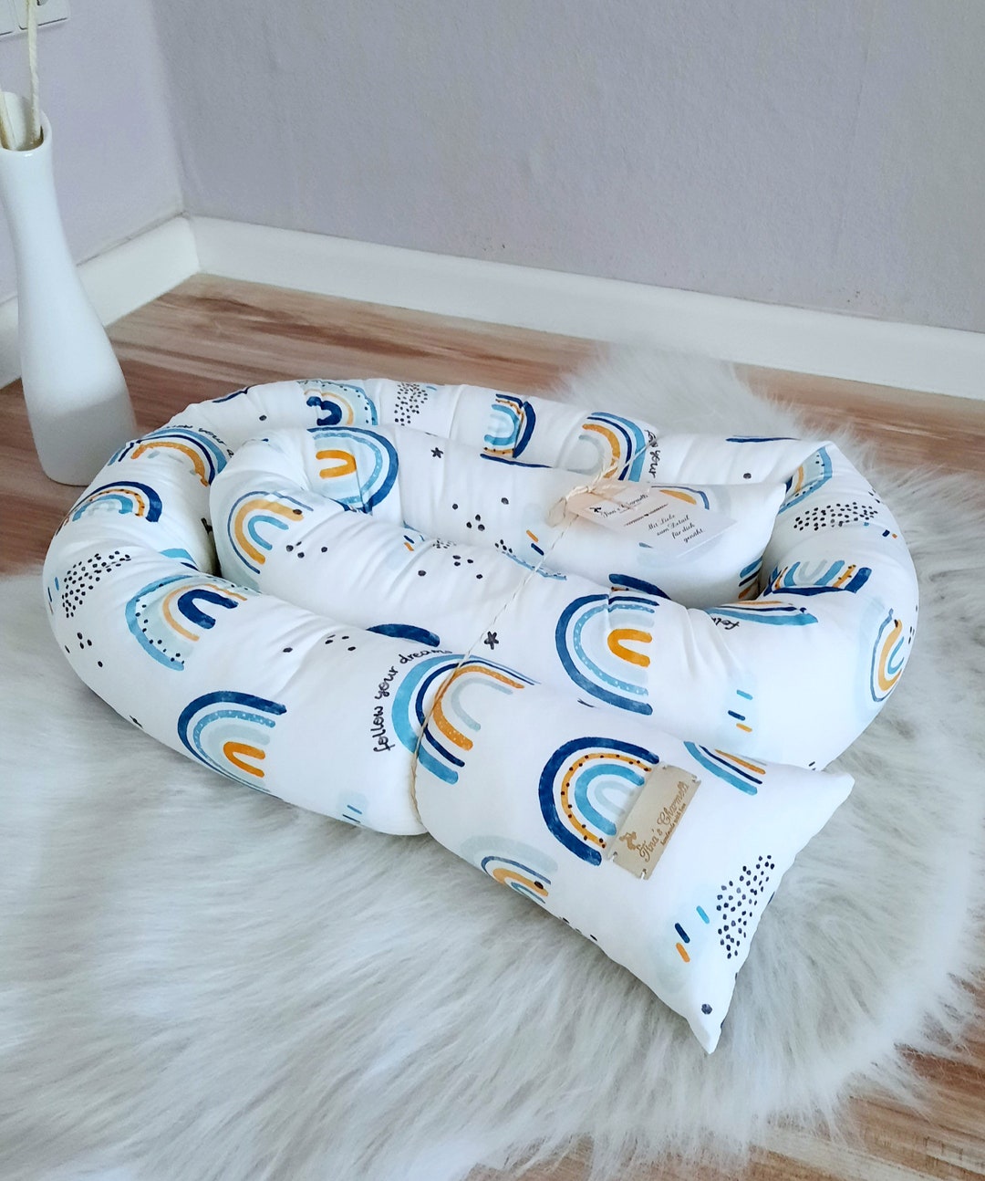 Boho Rainbow Blue Changing Table Border / Rainbow Blue / Changing Table ...
