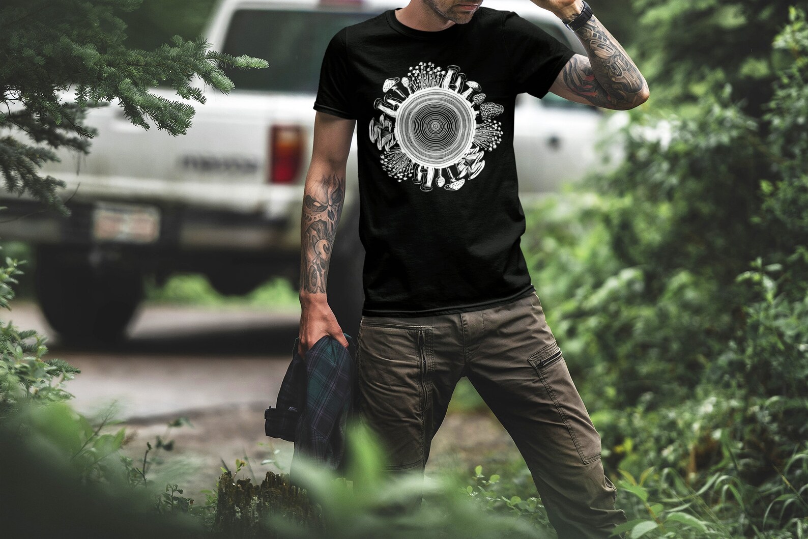 Mushroom Ring Tee, Tree Ring Shirt, Nature Shirt, Outdoors Shirt ...