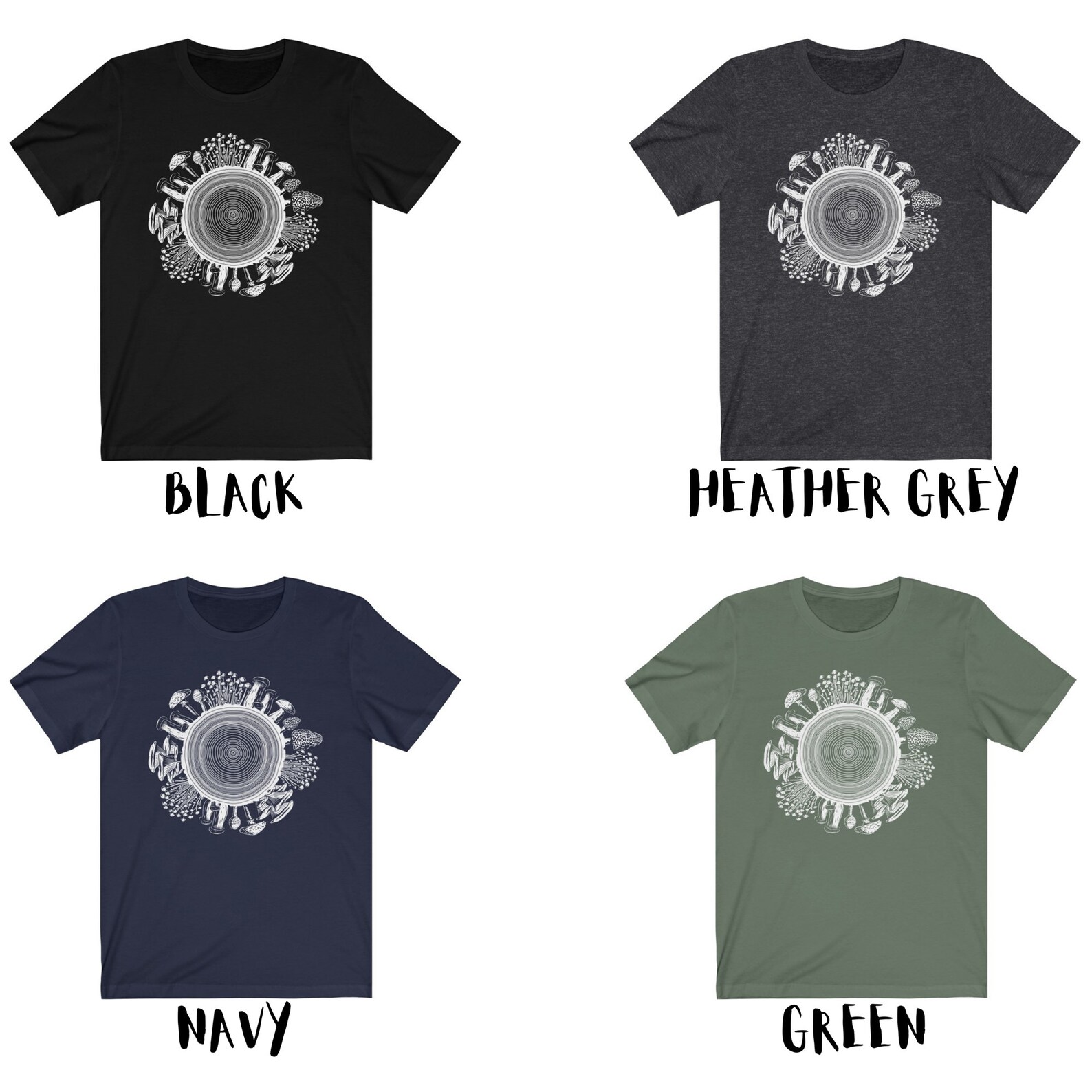 Mushroom Ring Tee, Tree Ring Shirt, Nature Shirt, Outdoors Shirt ...