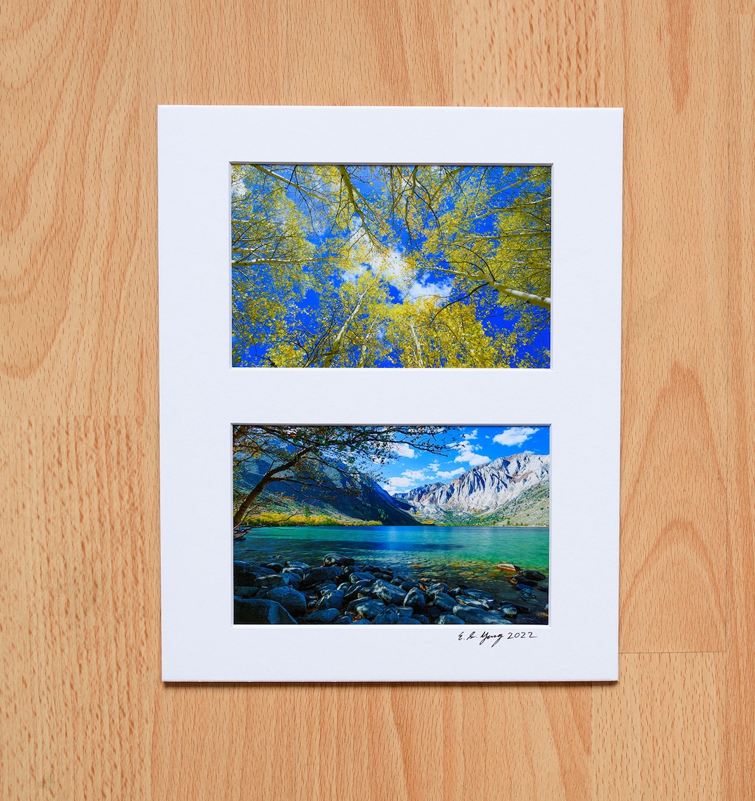 Diptych, Autumn Fall Trees and Mountain Lake, Forest, Nature, Landscape ...