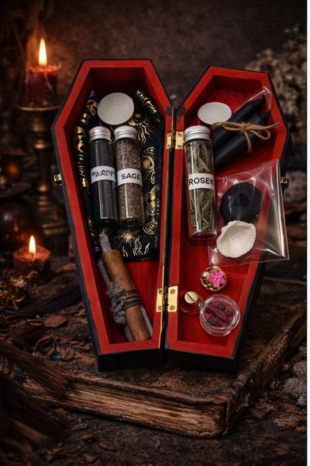 Travel Witch Altar – Coffin Box Ritual Kit - Etsy UK