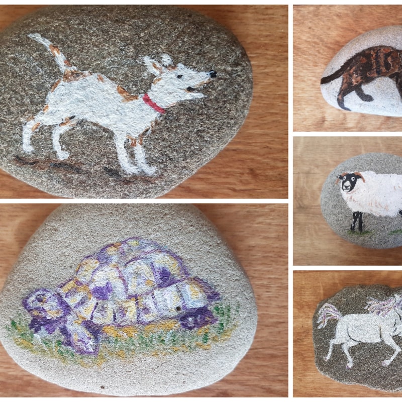 Painted Animal Rocks - Etsy