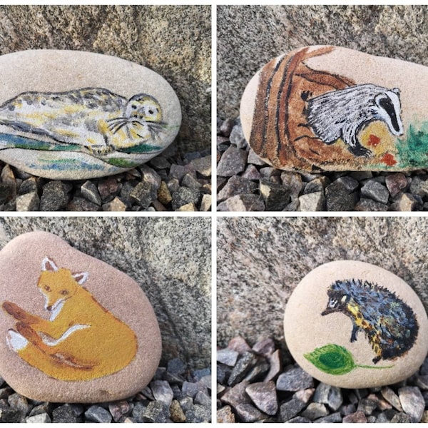 Painted Animal Rocks - Etsy