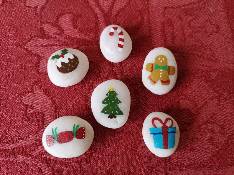 Painted Christmas Stones, Christmas Stones, Painted Christmas Rocks ...