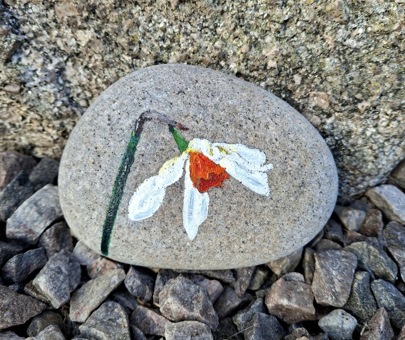 Painted Stones, Flower Painted Stones, Painted Rocks, Spring Painted ...