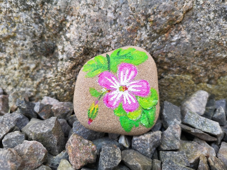 Painted Stones, Flower Painted Stones, Painted Rocks, Wild Flower ...