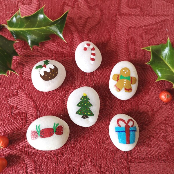 Christmas Painted Rocks - Etsy