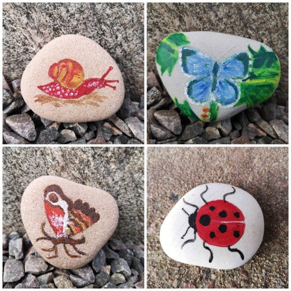 Ladybug Painted Rocks - Etsy