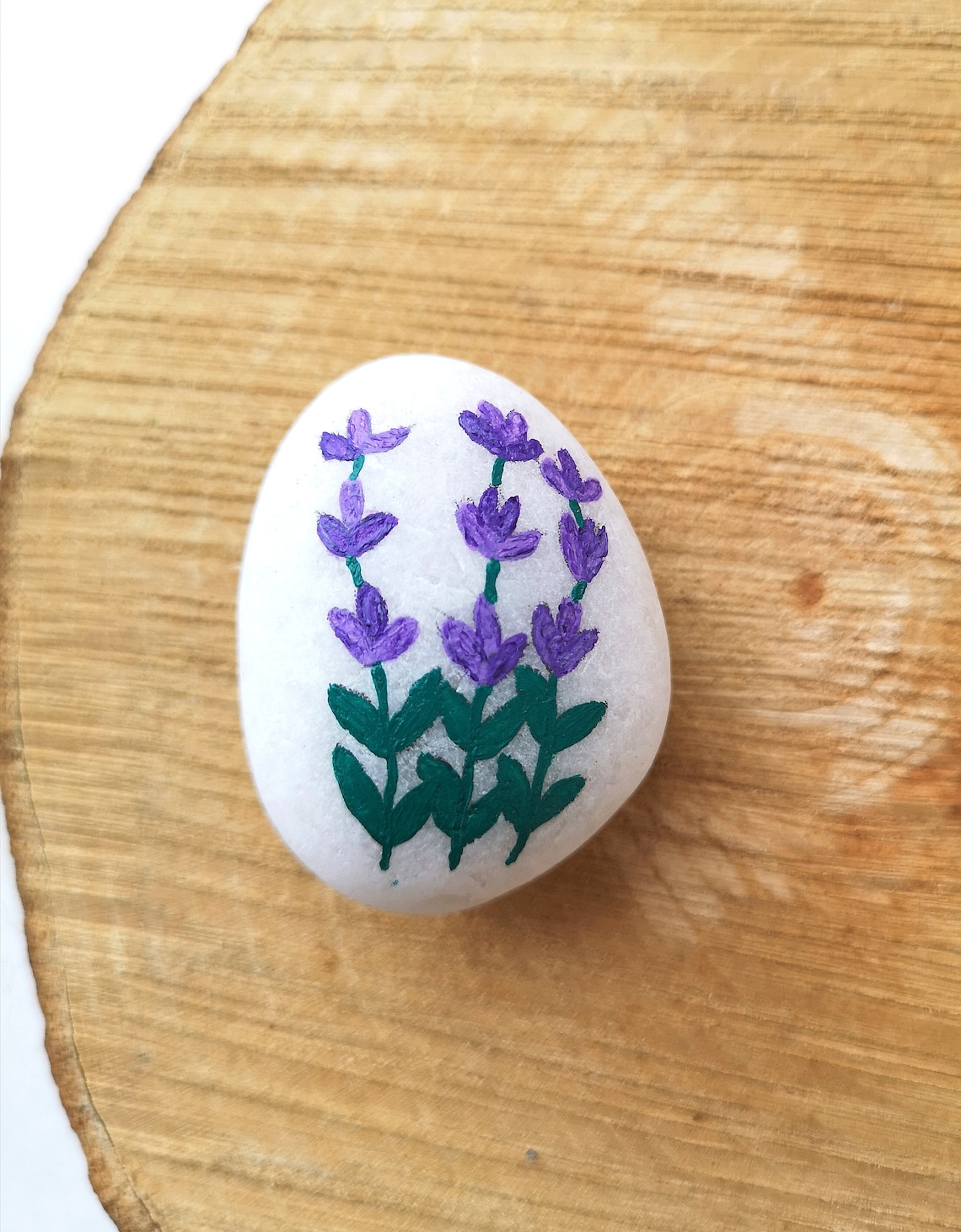 Painted Stones, Painted Lavender Stones, Painted Flower Stones, Painted ...