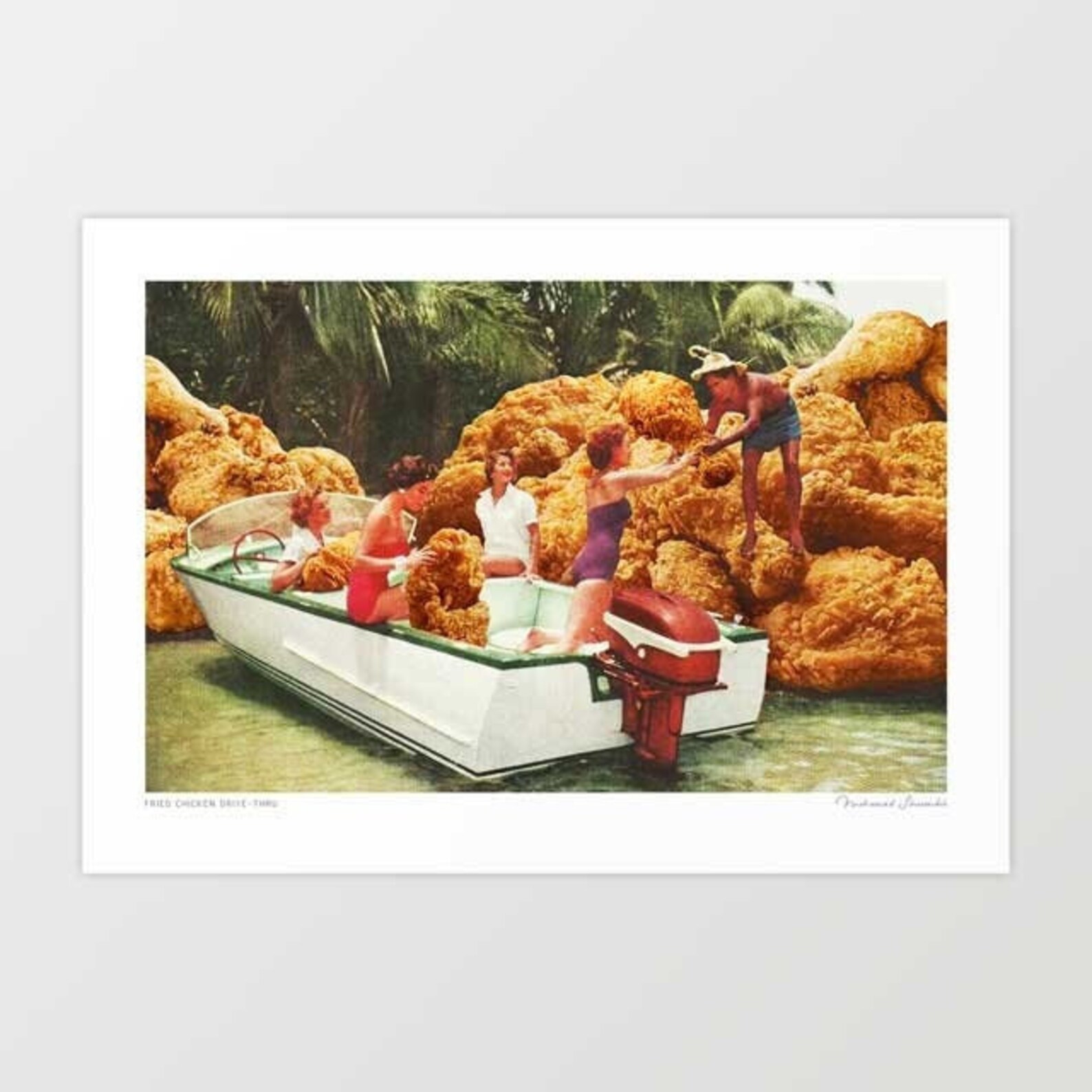 Fried Chicken Drive-thru (art Print, Surreal Art, Funny Art, Kitchen ...