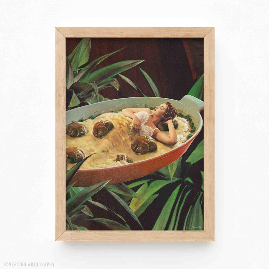 Meatball Extravaganza (art Print, Surreal Wall Art, Collage, Wall Decor ...