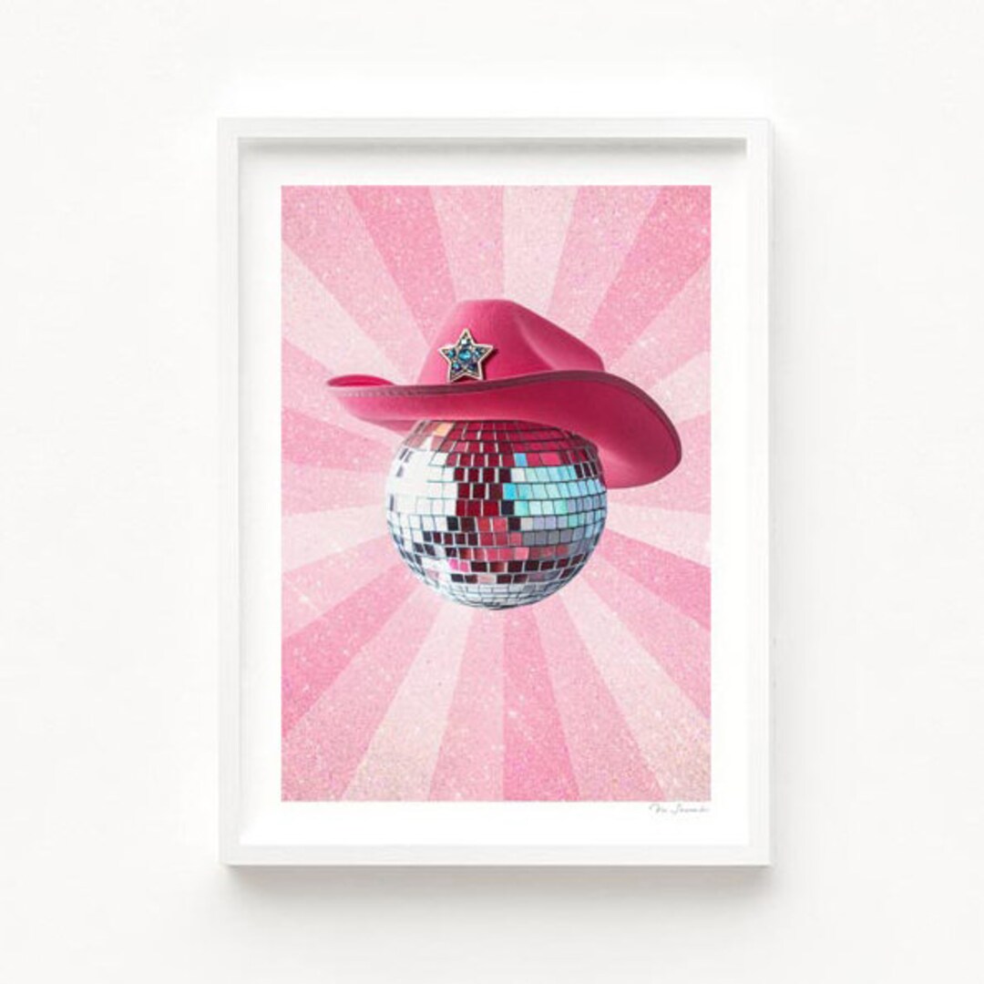 Disco Cowgirl Hat disco Ball, Glitter, Vintage, Party, Rodeo Art ...