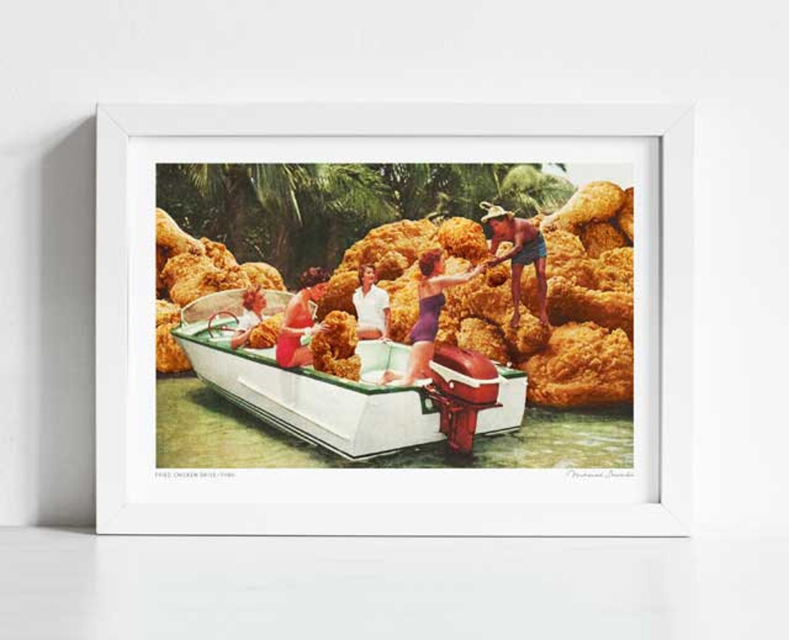 Fried Chicken Drive-thru (art Print, Surreal Art, Funny Art, Kitchen ...