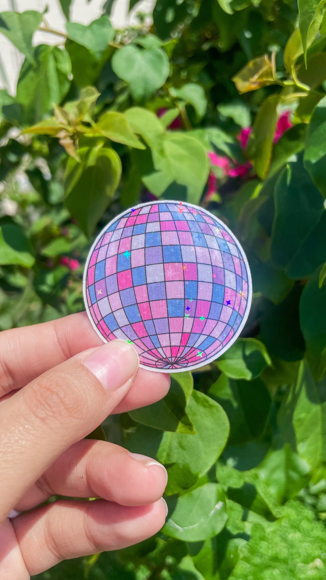 Holographic Disco Ball Sticker | Disco Ball Sticker | Shiny Disco Ball ...