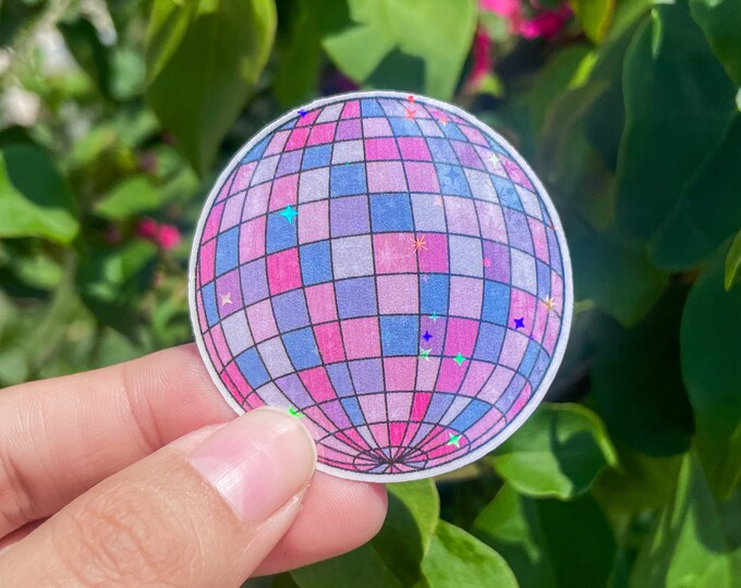 Holographic Disco Ball Sticker | Disco Ball Sticker | Shiny Disco Ball ...