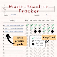 Music Tracker Printable Yearly Instrument Practice Log Daily Voice ...