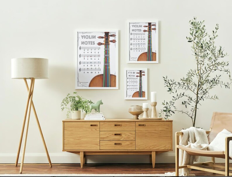 Violin Viola Cello Notes, Fingerboard Map for Beginners, Artwall - Etsy