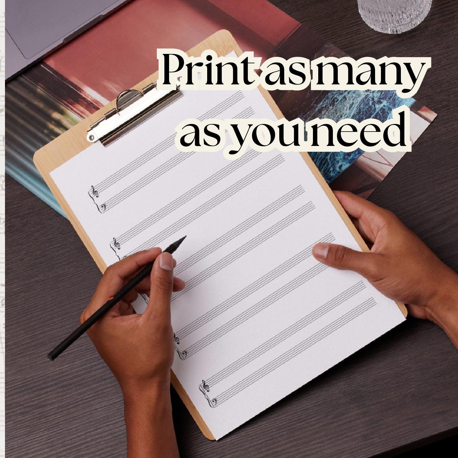 Printable Staff Paper: All Clefs, Extra Large Format (PDF & PNG) - Etsy