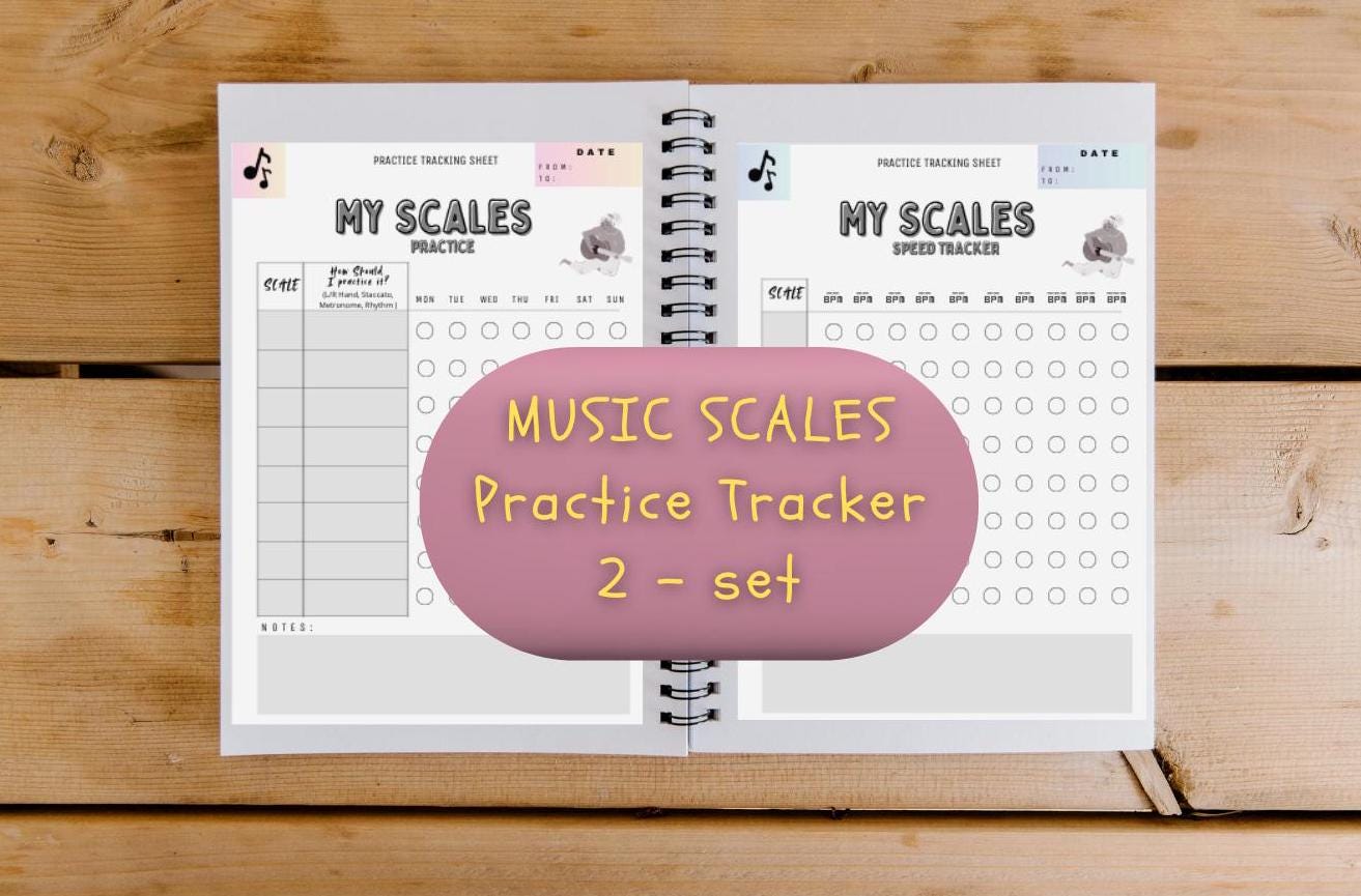 Music Scales Practice Tracker: Printable Log and Goal Planner (digital ...