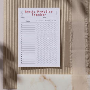 Printable Music Practice Tracker: Goal Planner & Instrument Log ...
